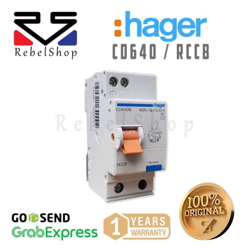 Promo Hager RCCB / ELCB 2P 40A Type CD640B - Sensitivy 30mA AC Diskon ...