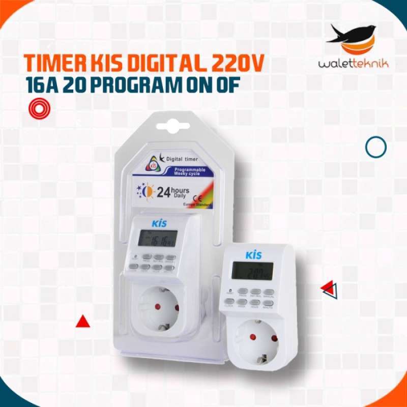 Promo Digital Timer KIS 220V 16A 20 Program ON OFF Diskon 35% di Seller King Store Indonesia ...