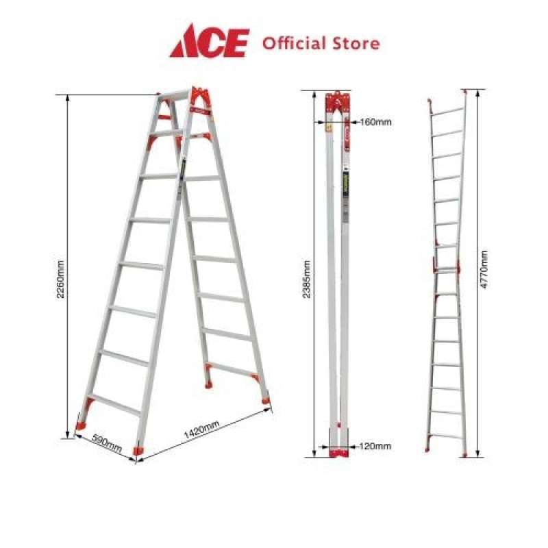 Promo Ace - Fixsteps Tangga Aluminium 2In1 8 Step Diskon 23% di Seller ...