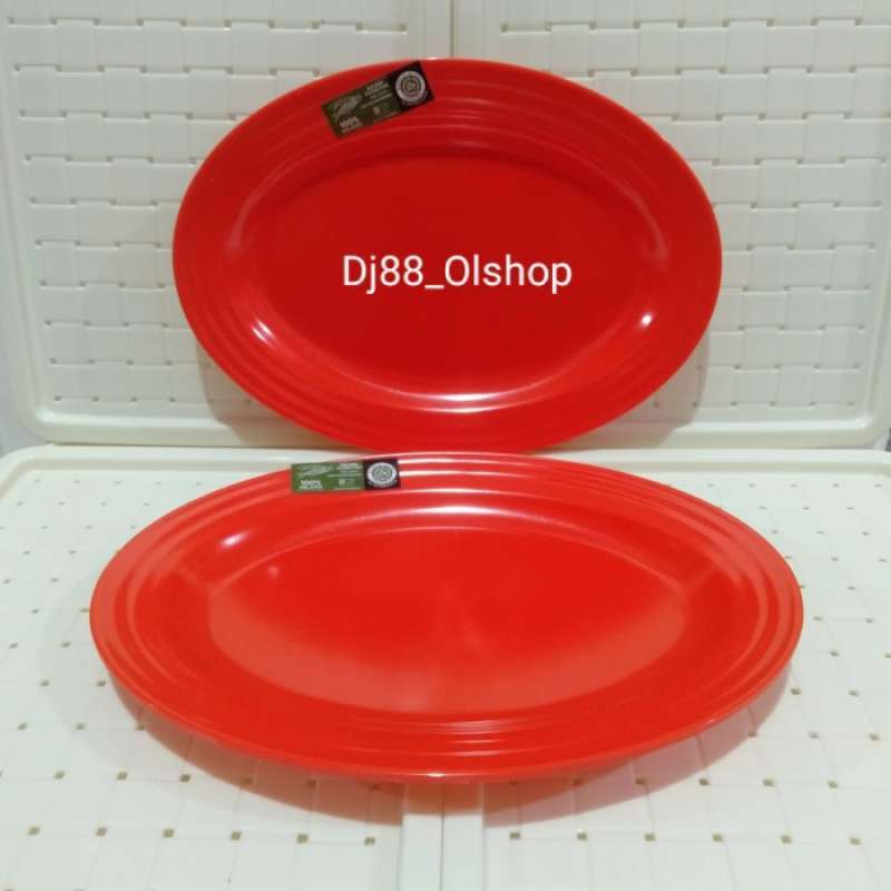 Jual Piring Oval Ulir Melamin 10 inch Merek Golden Flying Fish P-1003 ...