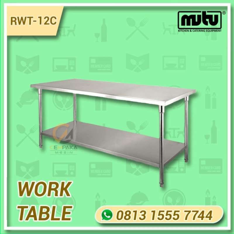 Promo Sale Work Table Meja Stainless Dapur Bakery Panjang 1.2 Meter Rwt ...