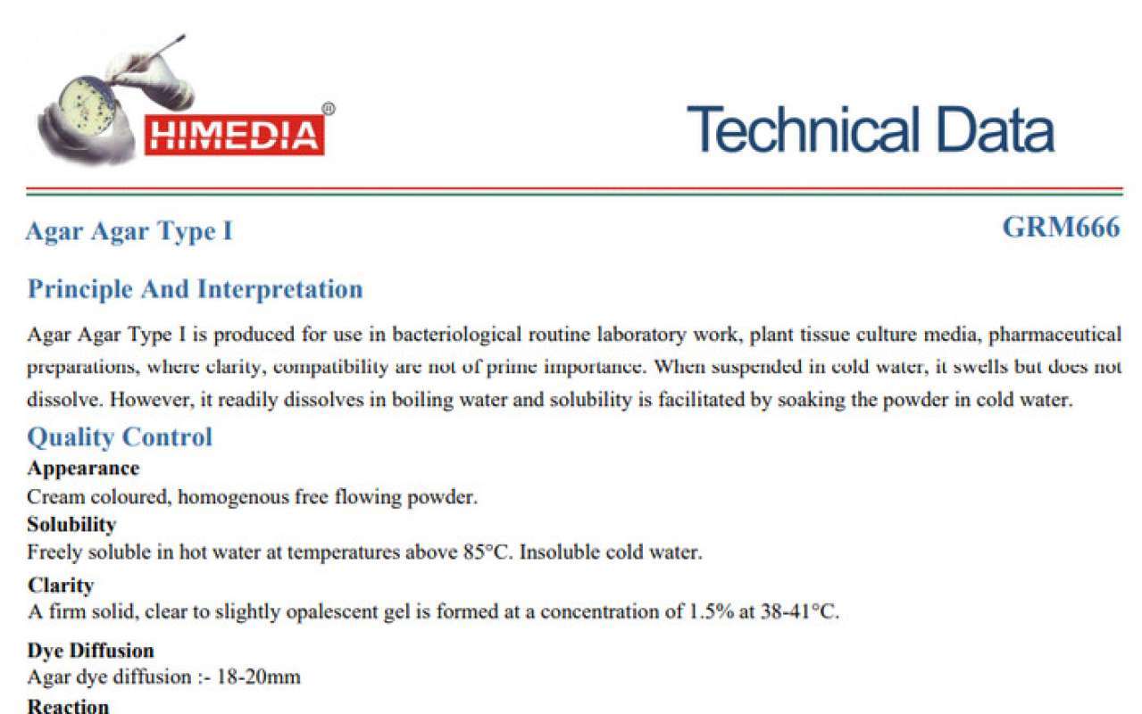 Promo GRM666 AGAR POWDER BACTERIOLOGICAL TYPE I HIMEDIA HALAL Diskon 38 ...