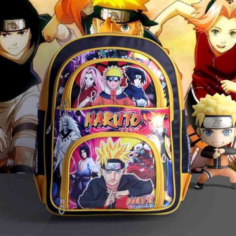 Jual Tas Anak Sekolah PAUD TK SD Keren Karakter Naruto Sasuke Kuning ...