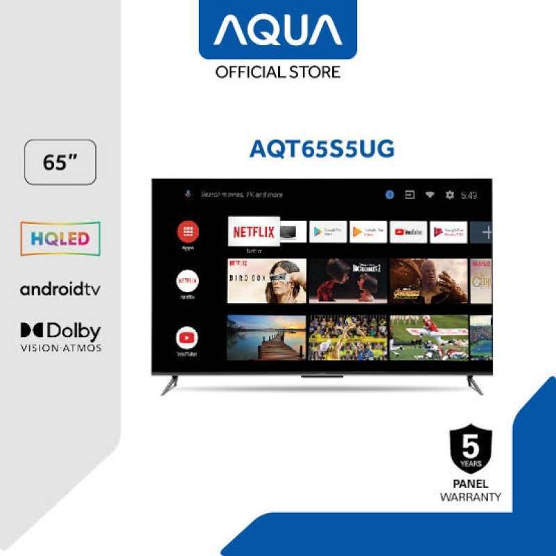 Jual AQUA TV 65 INCH ANDROID SMART TV AQT65S5UG 4K UHD HQLED TV Garansi ...