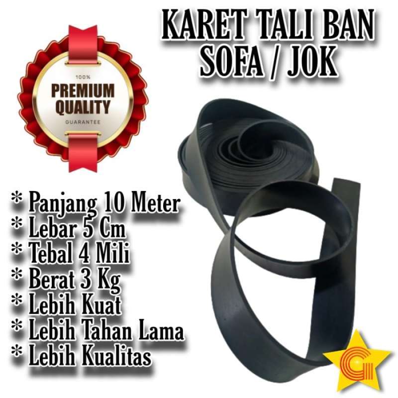 Promo Packing Rubber Sheet / Karet Tali Ban Sofa Jok 5Cm X 10M X 4Mm ...