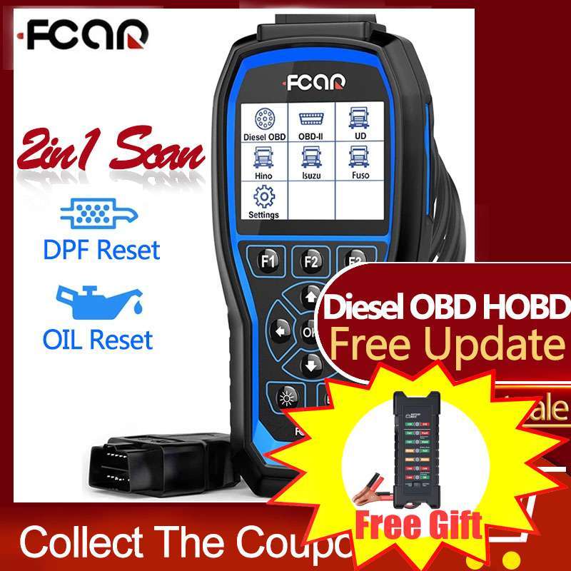 Promo F506 Pro 24V 2in1 Diesel HOBD OBD Truk Berat OBD2 Scanner ...