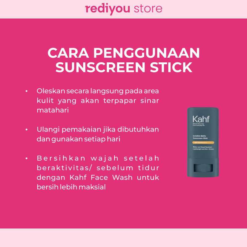 Promo Kahf Invisible Matte Sunscreen Stick SPF 50 PA++++ 22 g - Tabir ...