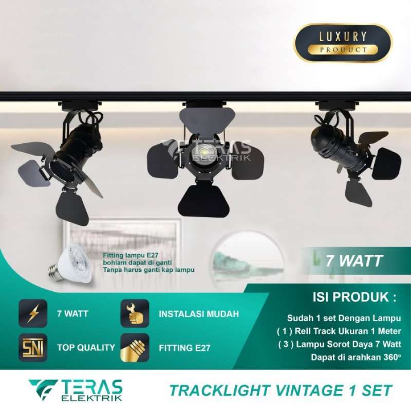 Promo PAKET LAMPU SOROT REL 7 WATT ISI 3 MODEL MINI STUDIO TRACKLIGHT STUDIO POROSWONDERLAND