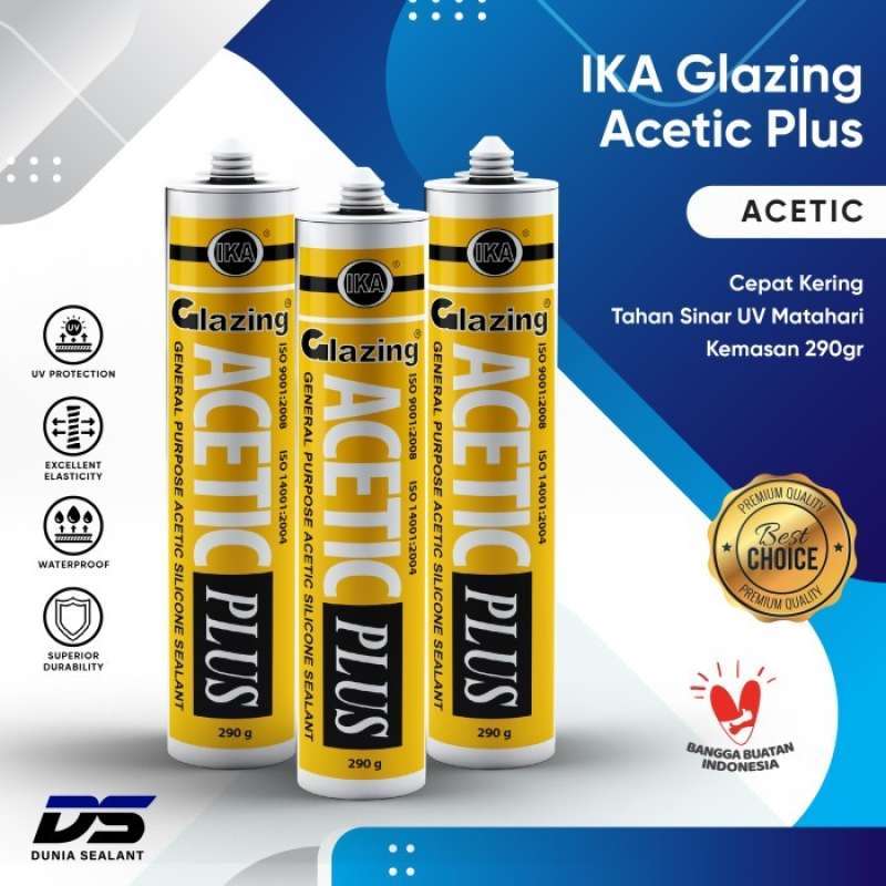 Jual Silicone Sealant Lem Kaca Sealent Silen IKA Glazing Acetic Plus di ...
