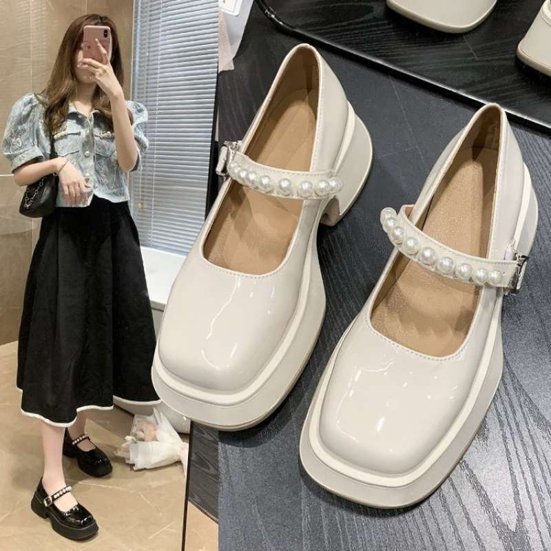 Jual Sepatu Wanita Korean Style Docmart Pearl Kekinian Platform Shoes ...