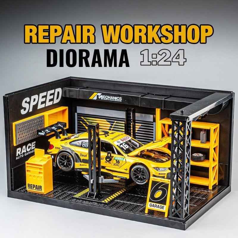Jual TWH DIECAST DIORAMA DIY MINIATUR MODEL GARASI REPAIR BENGKEL 1:24 ...