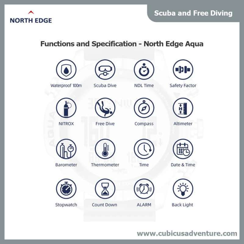 Promo DIVE COMPUTER NORTH EDGE AQUA - SCUBA DIVING FREEDIVING NITROX ...