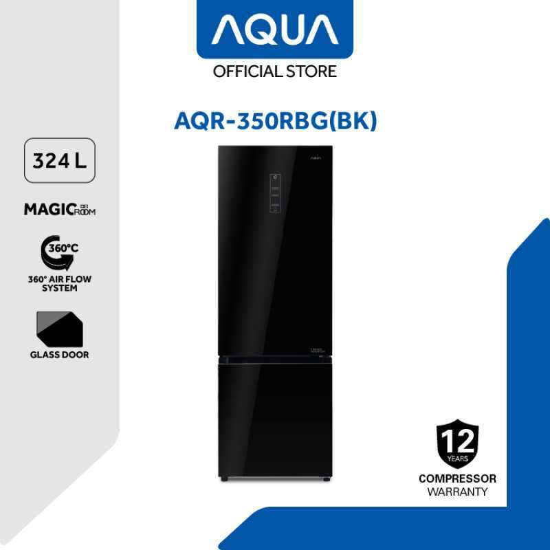 Promo Aqua Elektronik Aqr-350rbg(bk) Kulkas [2 Pintu/ Bottom Frezzer/ 324 L] - Magic Room ...