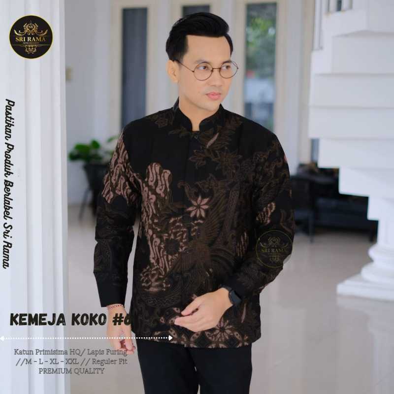 Jual Shakuntala Kemeja Koko Batik Pria Lengan Panjang Atasan Batik ...