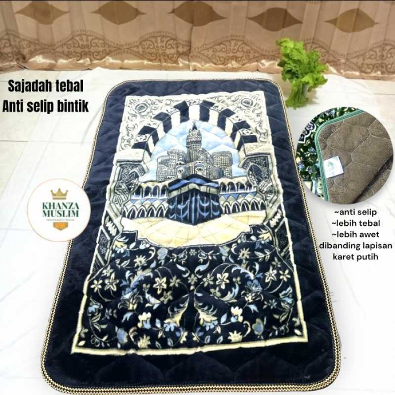 Promo Sajadah Tebal Kiswah/sejadah Hitam Quilting Empuk - Hitam Diskon ...
