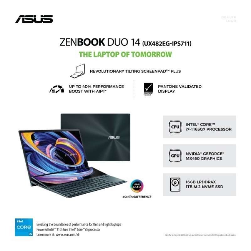 Promo Asus Zenbook Duo 14 Ux482eg-ips712 - Celestial Blue Diskon 4% Di ...