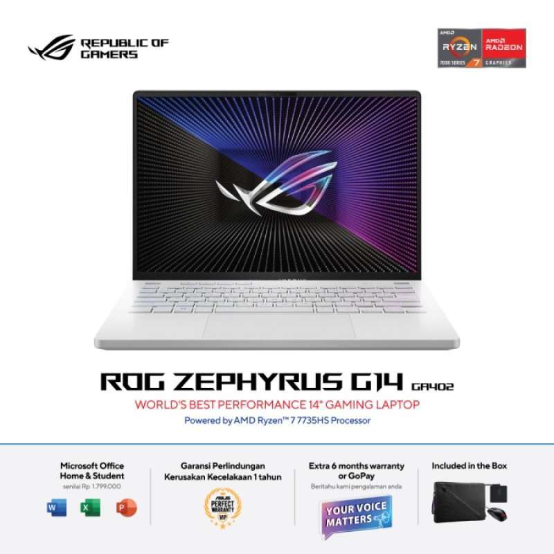 Jual ASUS ROG Zephyrus G14 GA402NU-R745G6W-O - Moonlight White AniMe ...