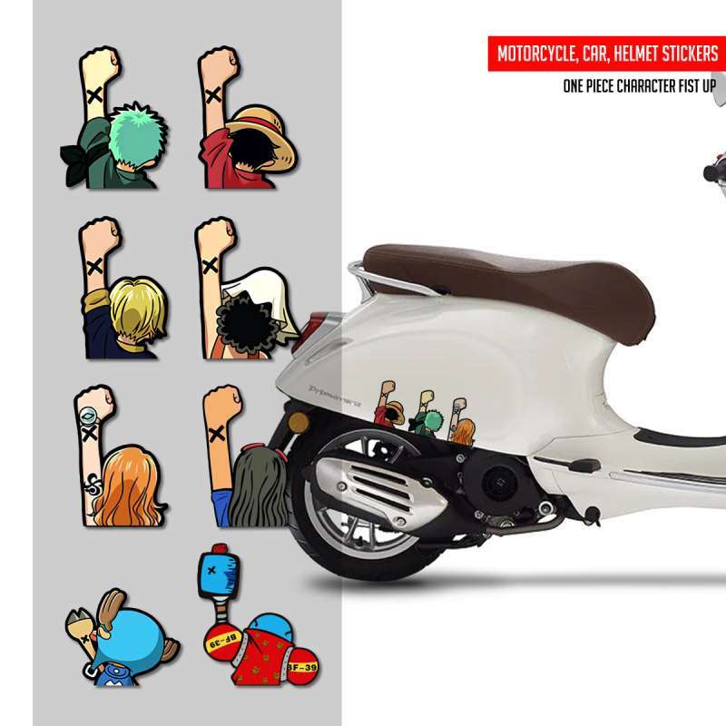 Jual Sticker Anime One Piece Fist Up Helm Motor Mobil vespa scoopy bmw ...
