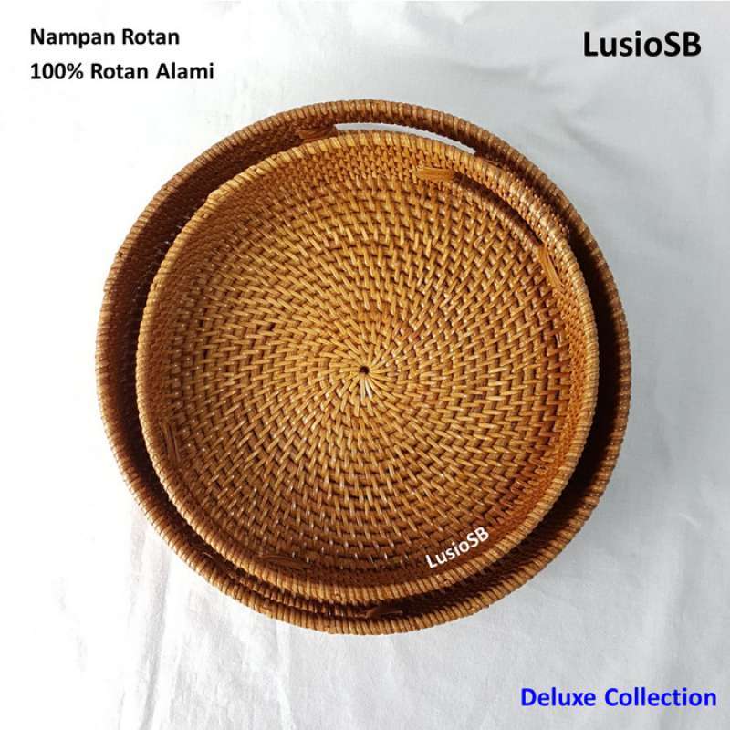 Promo Sale Nampan Rotan Bulat Lusiosb Baki Rotan Rattan Tray Nampan ...