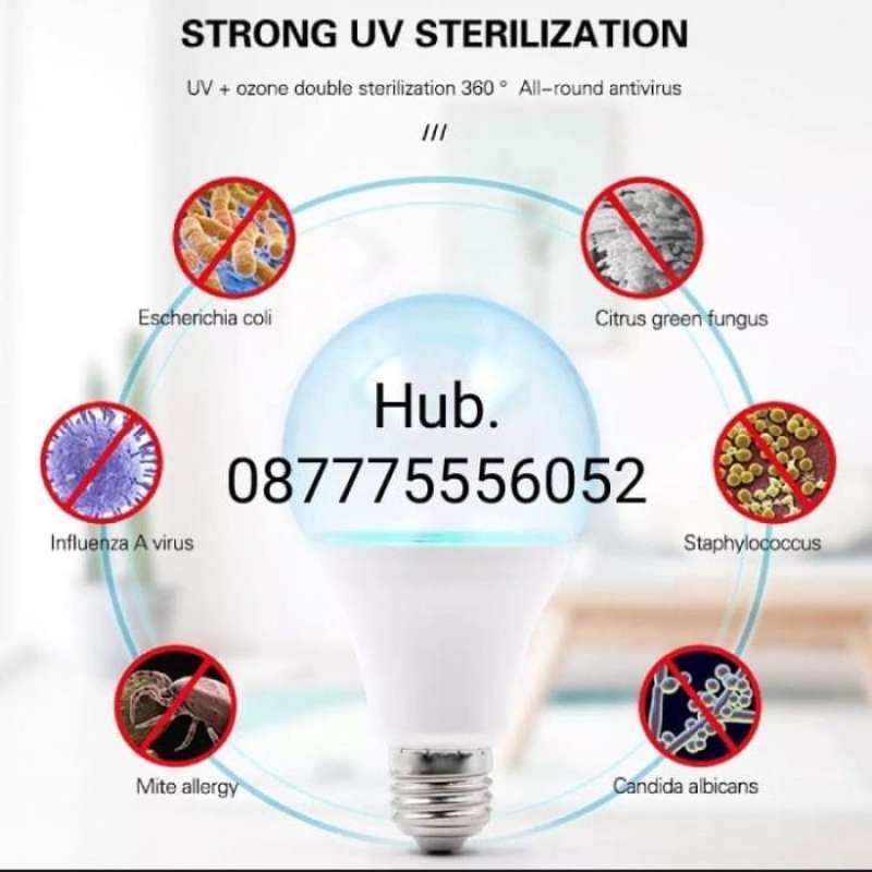 Promo 7W Lampu UVC Ozone Bohlam Ultraviolet Sterilisasi Desinfektan Diskon 27% di Seller ...