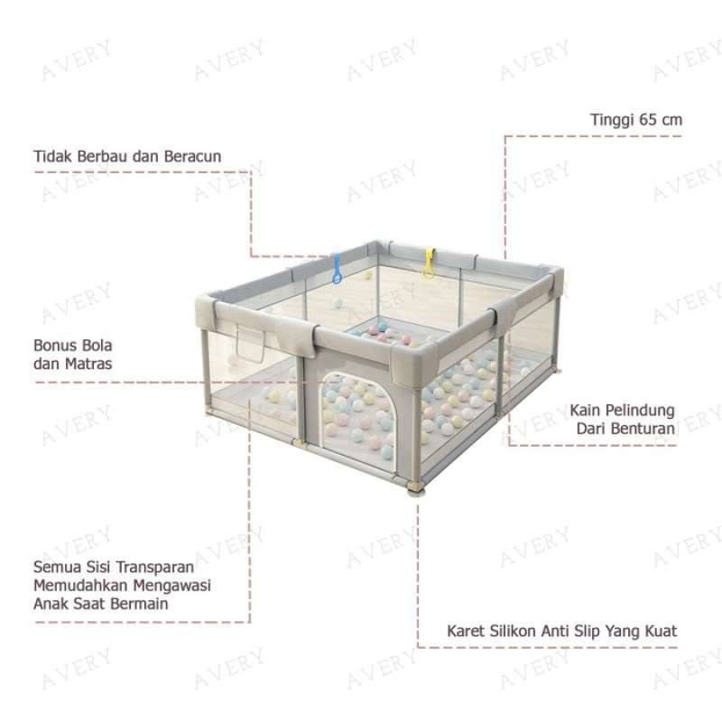 Promo PAGAR BAYI ANAK / KOLAM TEMPAT BERMAIN MANDI BOLA - PLAYPEN ...