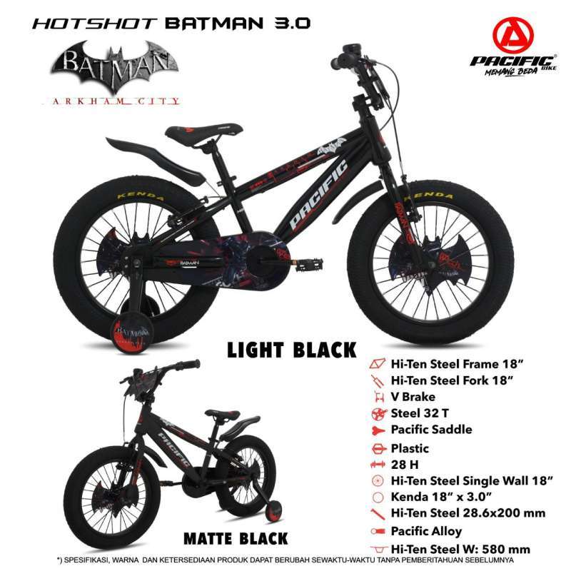 Jual Sepeda BMX Pacific HOTSHOT BATMAN 18 Inch - MATTE BLACK di Seller ...