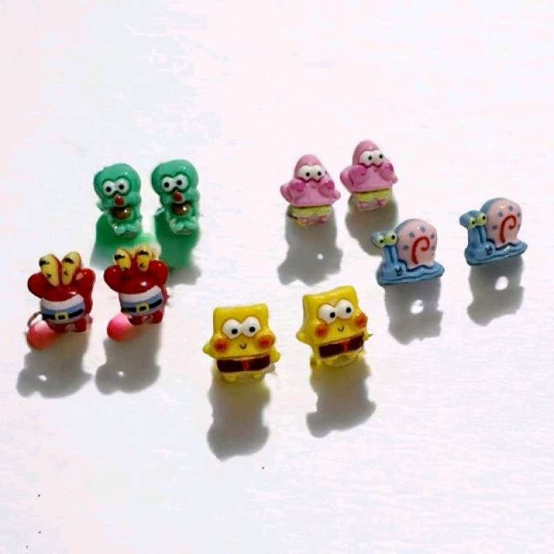 Jual Anting Tusuk Karakter Spongebob Patrick Mr Crab Gary Squidward ...