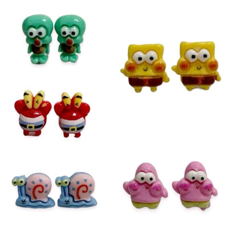 Jual Anting Tusuk Karakter Spongebob Patrick Mr Crab Gary Squidward ...