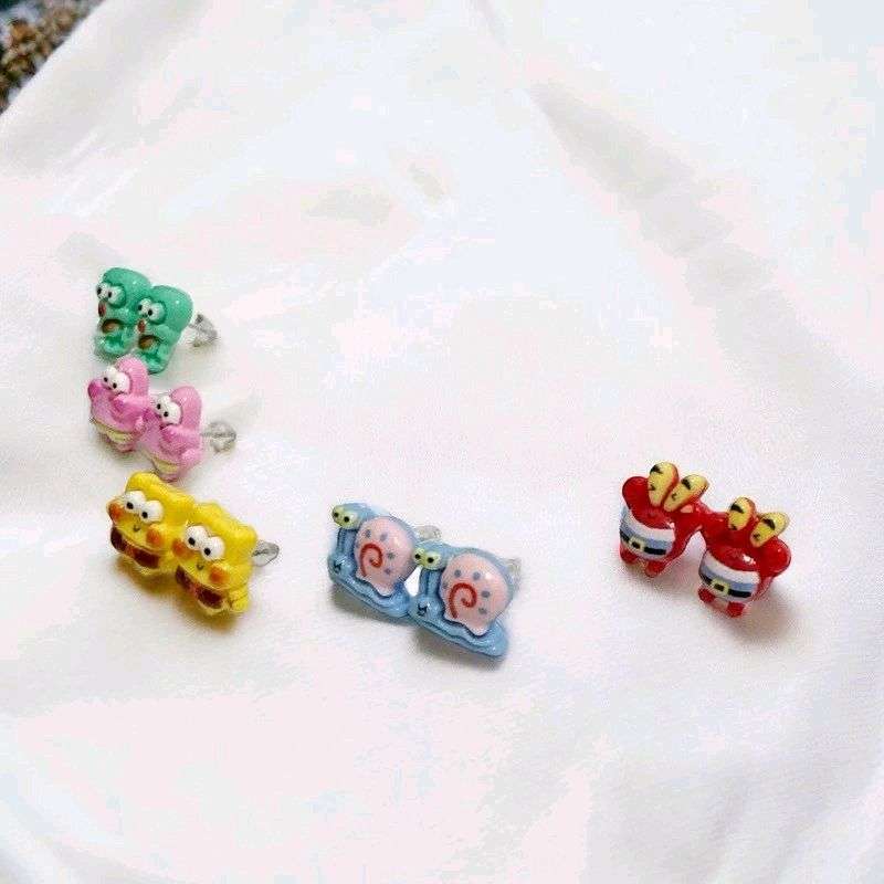 Jual Anting Tusuk Karakter Spongebob Patrick Mr Crab Gary Squidward ...