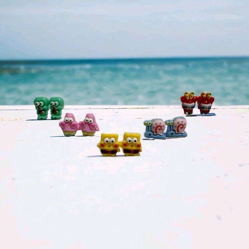 Jual Anting Tusuk Karakter Spongebob Patrick Mr Crab Gary Squidward ...