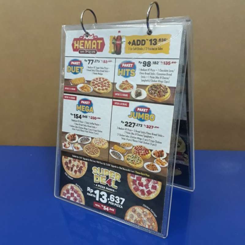 Jual A5 Tempat Brosur Menu Acrylic, Display Menu Gantung uk 15x21cm ...