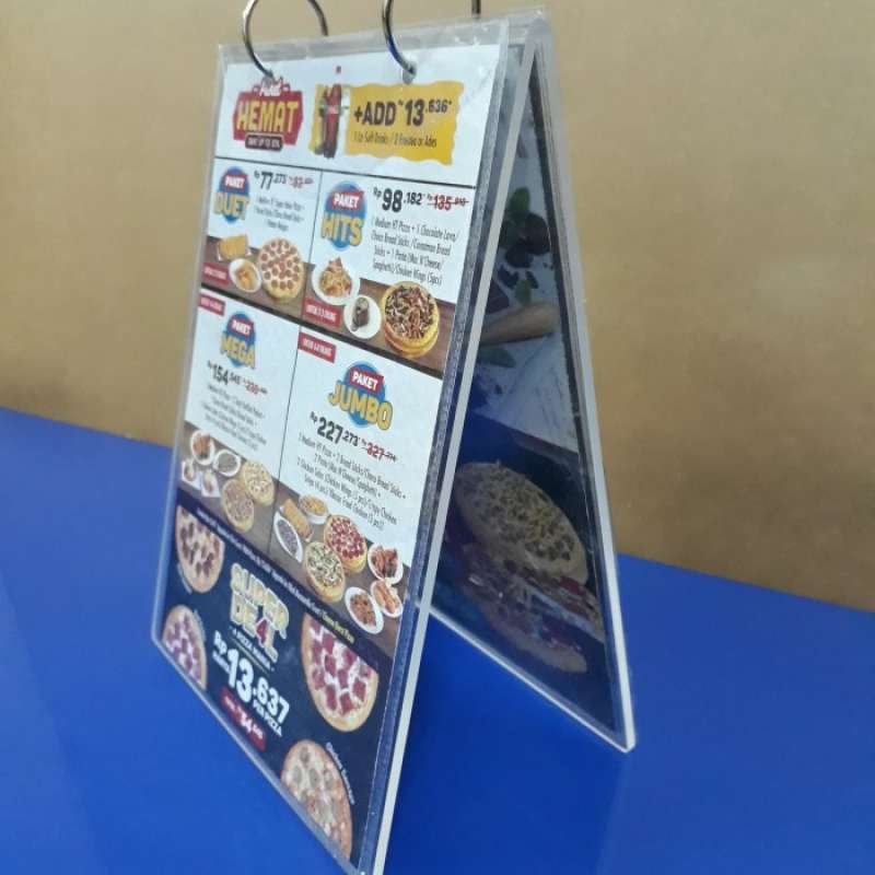 Jual A5 Tempat Brosur Menu Acrylic, Display Menu Gantung uk 15x21cm ...