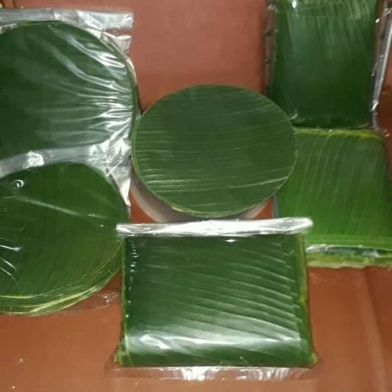 Promo paket alas makan daun pisang batu ukuran diameter 17-18cm isi ...