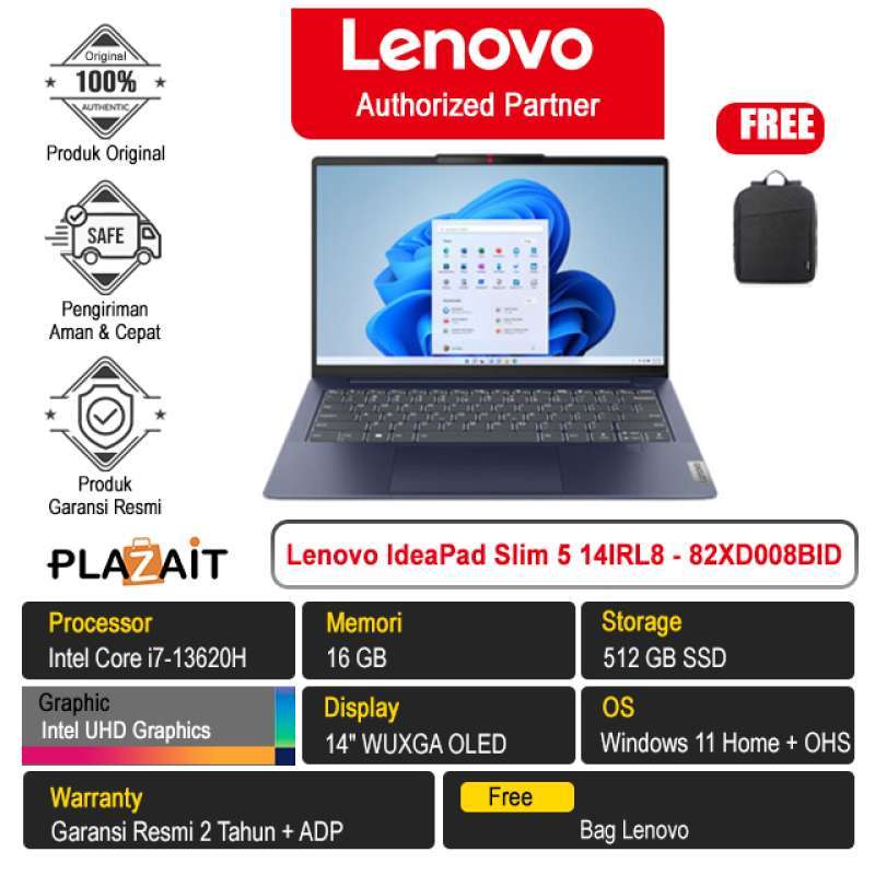 Jual Laptop Lenovo Ideapad Slim Irl Xd Bid Intel Core I H Gb Gb Ssd Intel