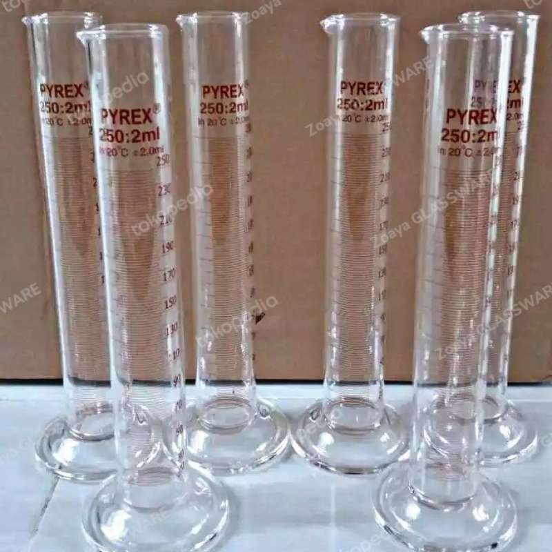 Promo measuring cylinder-gelas ukur kimia 250ml pyrex asli alat ...
