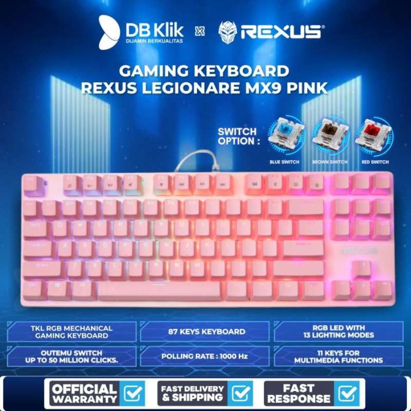 Jual Keyboard Gaming Rexus Mecha Legionare Mx9 Tkl Rgb Pink - Rexus Mx9 ...