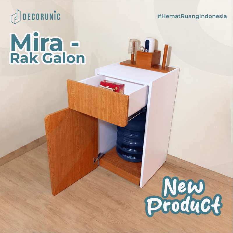 Promo Decorunic Meja Nakas Lemari Rak Galon Dengan Laci Penyimpanan ...