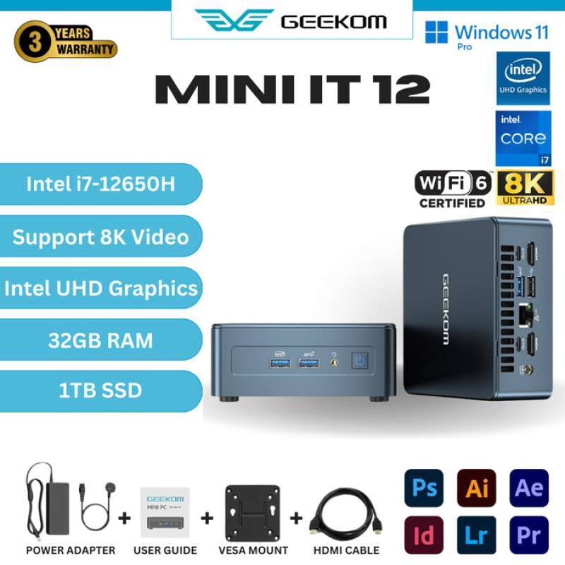 Promo Mini Pc Geekom Tipe It12 I7-12650h 32gb + 1tb Windows11 Diskon 23% Di Seller Praptuma ...