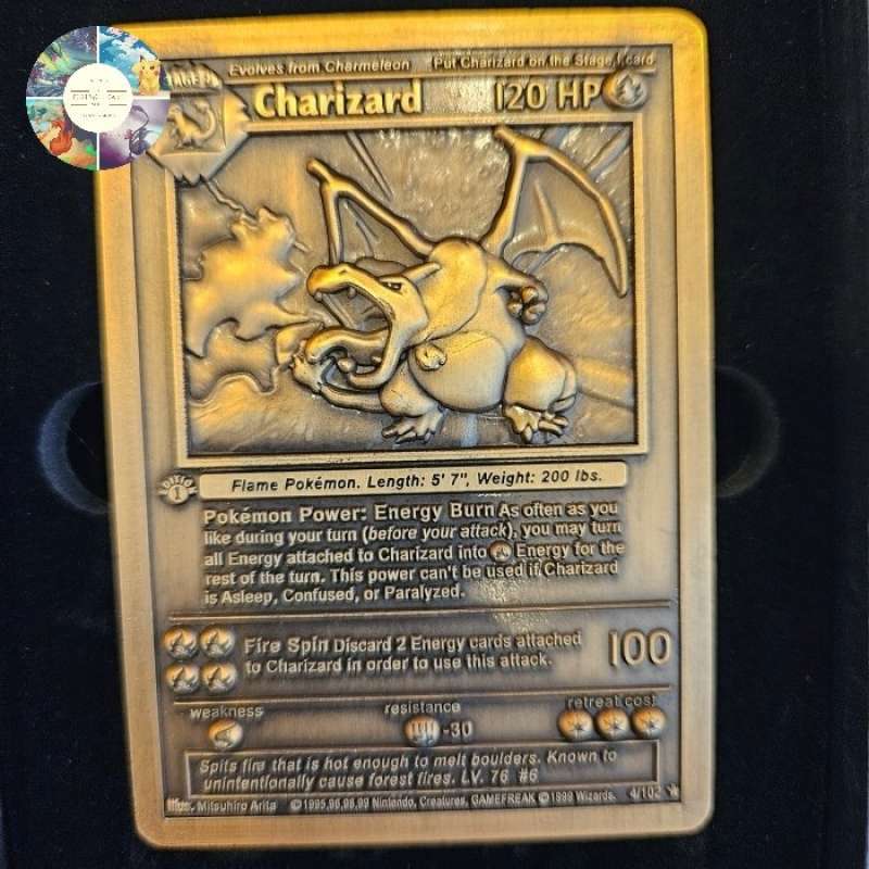 Promo Kartu Pokemon - Charizard 1st Edition Base Set Metal Card Wotc ...