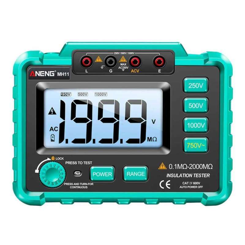 Jual Digital Megger Megohmmeter 250/500/1000v 2000 Mega Ohm Mh11 Tespen ...