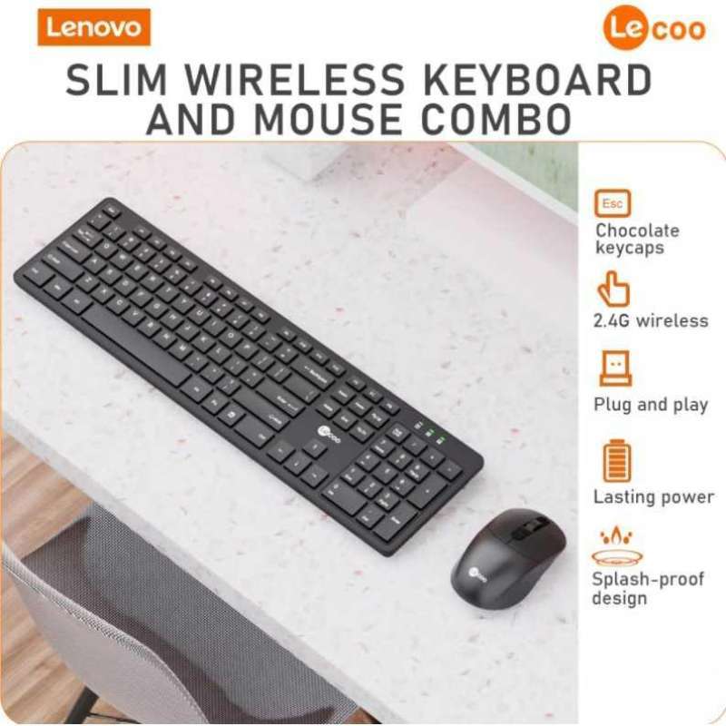 Jual Lecoo Keyboard Mouse Combo Set Wireless Kw201 Keyboard Gaming ...
