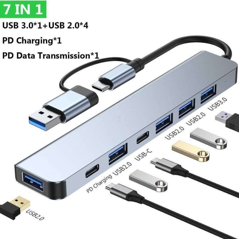 Promo Generis Usb Hub Type C Adapter 7 In 1 Usb 3.0 Usb 2.0 Pd 5w Gen23 Kartu Terminal Panjang ...