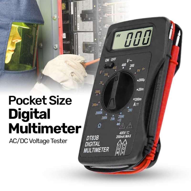 Jual Pocket Size Digital Multimeter Ac/dc Voltage Tester Dt83b Tespen ...