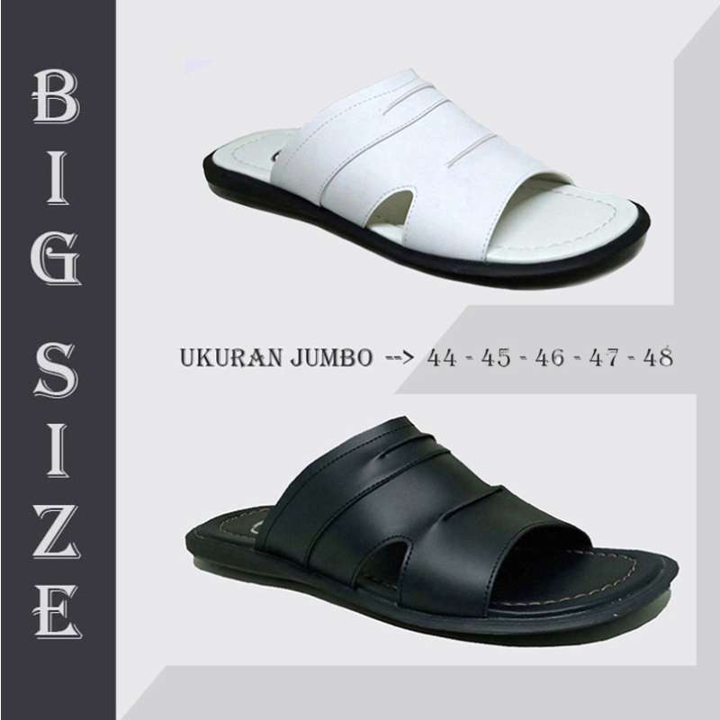 Promo Wolfs Sandal Selop Pria Kulit Putih Big Size Jumbo | Nomor 44 45 ...