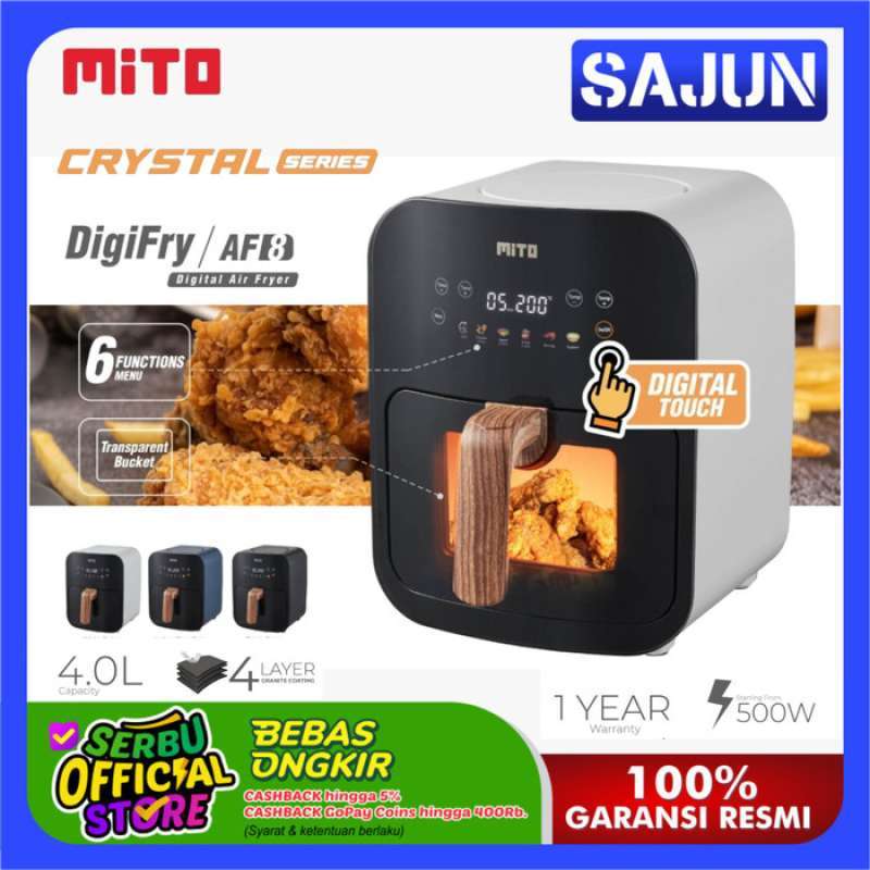 Promo Mito Digital Air Fryer 4l Af8 Transparent Bucket - Hitam Diskon ...