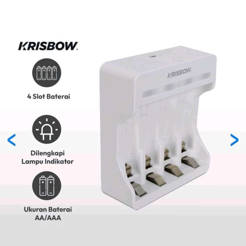 Jual Krisbow Charger Baterai 4 Slot Aa/aaa 8002 - Putih Di Seller ...