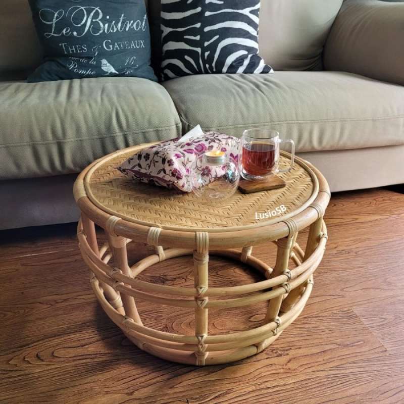 Promo Meja Tamu Rotan Lusiosb Meja Kopi Anyaman Bambu Rattan Table New Diskon 7% Di Seller ...