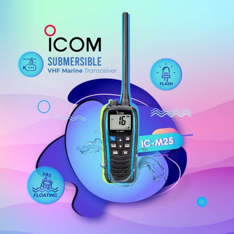 Promo Icom Ic-m25 Ht Marine Vhf Ori Baru 1 Thn Icm25 M25 Water Proof ...