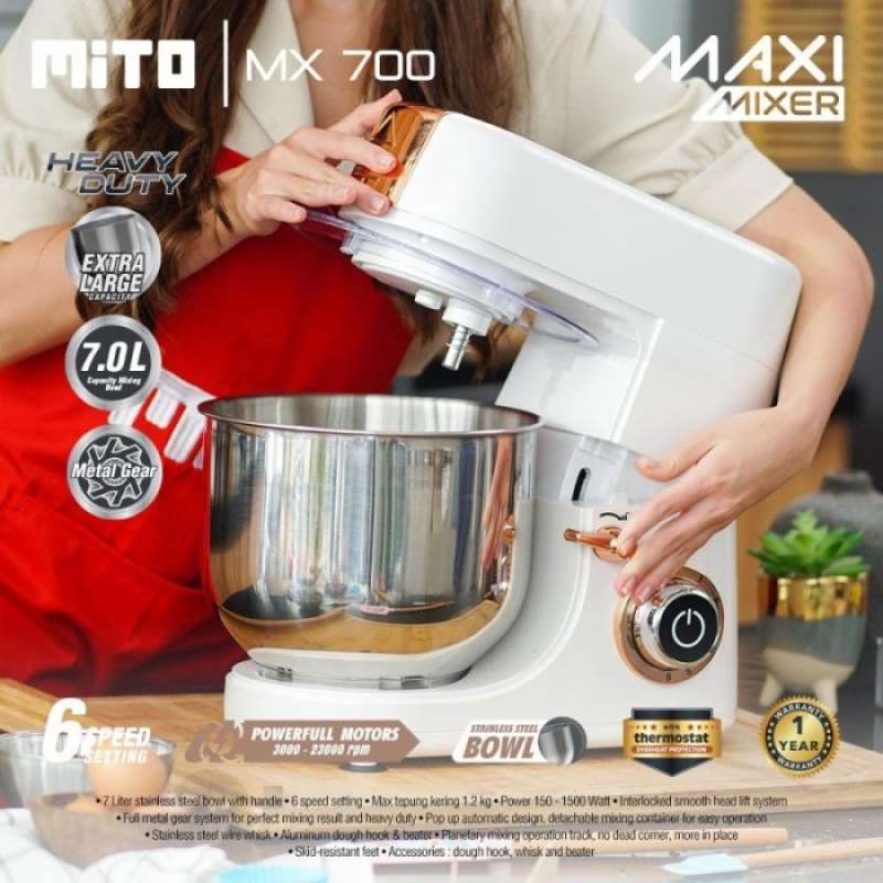 Promo Stand Mixer Mito Mx 700/mito Maxi Mx 700 Kapasitas 5 Liter Diskon ...