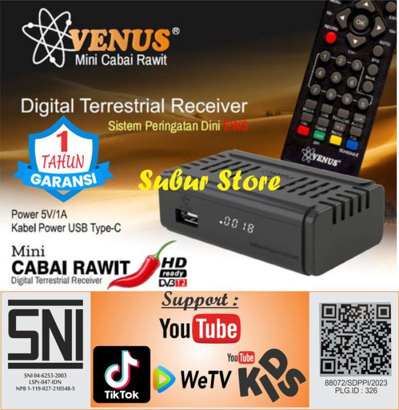Promo Set Top Box Tv Digital Dvbt2 / Dvb-t2 Venus Ews 1 Tahun - Cr Mini ...